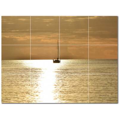 Boat Ceramic Tile Wall Mural PT500223. 32" W x 24" H (12) 8x8 tiles | eBay