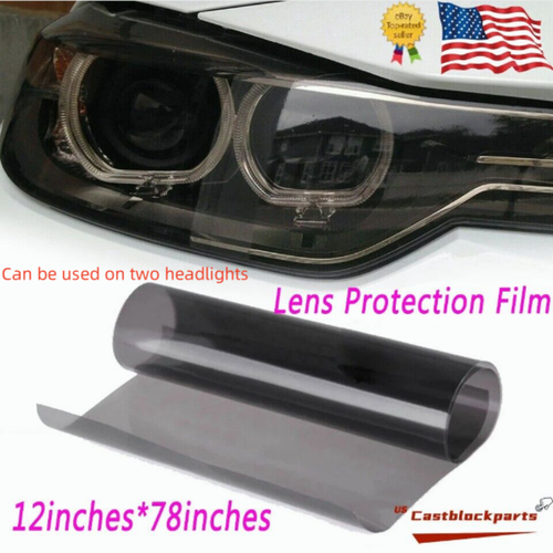 Matte Black Glass Fit For Headlight Taillamp Lens Vinyl Wrap Film 12 ...