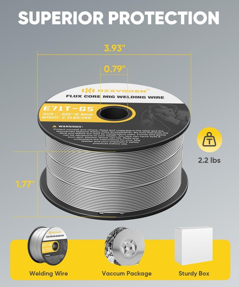 Flux Core Welding Wire .030,E71T-GS 2.2lbs Gasless Mild Carbon Steel ...