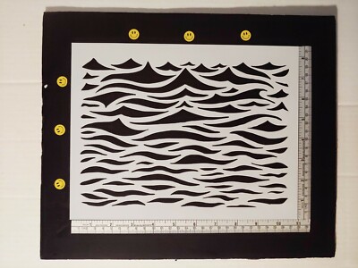 Ocean Waves Wavey Wavy Wave Water Pattern 11" x 8.5" Stencil FAST FREE ...