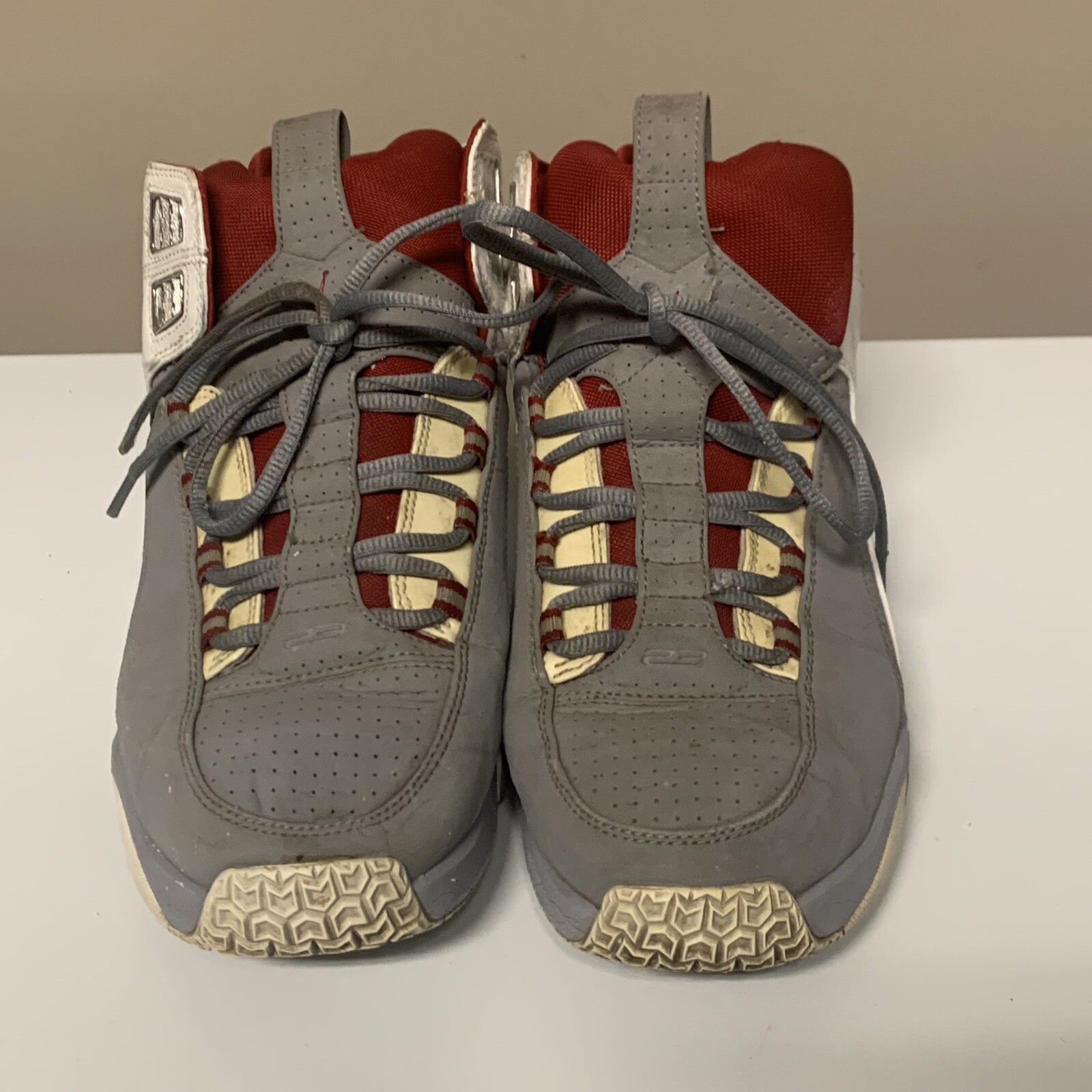 RARE Air Jordan Zoom Basketball Sneakers Gray Fire Re… - Gem