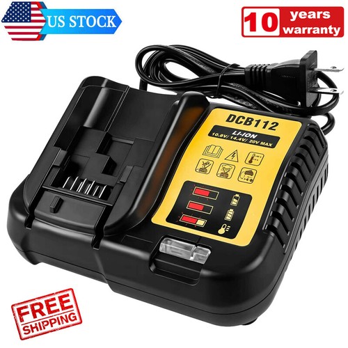 DCB112 Lithium Battery Charger For DeWalt 10.8V-18V DCB101 DCB200 ...