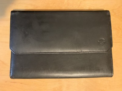 NOTE PAD 7 x10 Folio Black Full Grain Napa LEATHER Planner BINDER ...