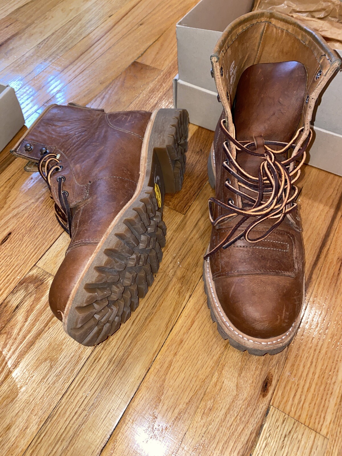 $349 Timberland Mens 6-Inch Lineman Boots, Cognac, US… - Gem
