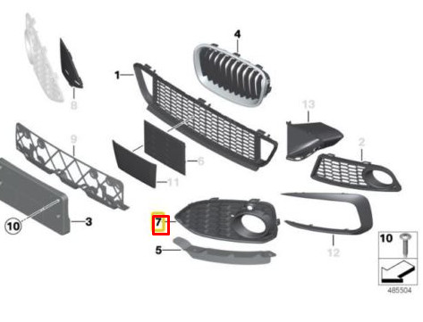 NEW BMW 2 F23 M FRONT BUMPER RIGHT SIDE LOWER GRILLE 51118061874 ...