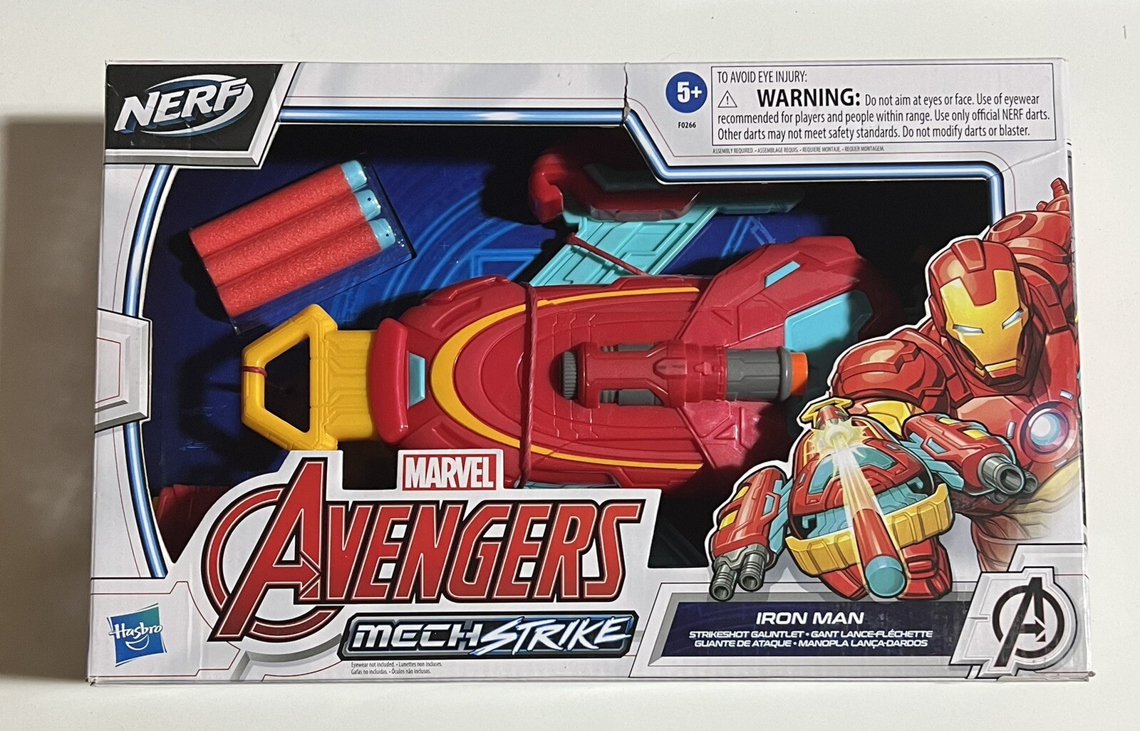 NERF Marvel Avengers MECH STRIKE Role Play Iron Man Strikeshot Gauntlet ...