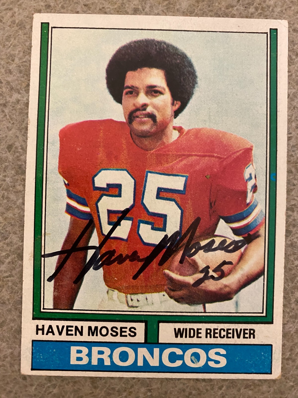 Haven Moses Signed DENVER BRONCOS Card 1974 Topps | eBay