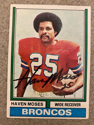 Haven Moses Signed DENVER BRONCOS Card 1974 Topps | eBay