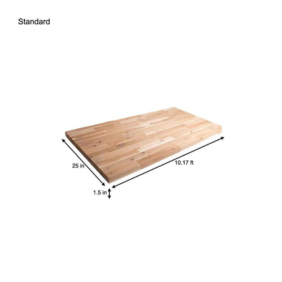 Unfinished Acacia Solid Wood Butcher Block Countertop Eased Edge | eBay