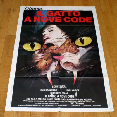 IL GATTO A NOVE CODE manifesto poster Torino Argento The Cat o Nine Tails 1971 | eBay