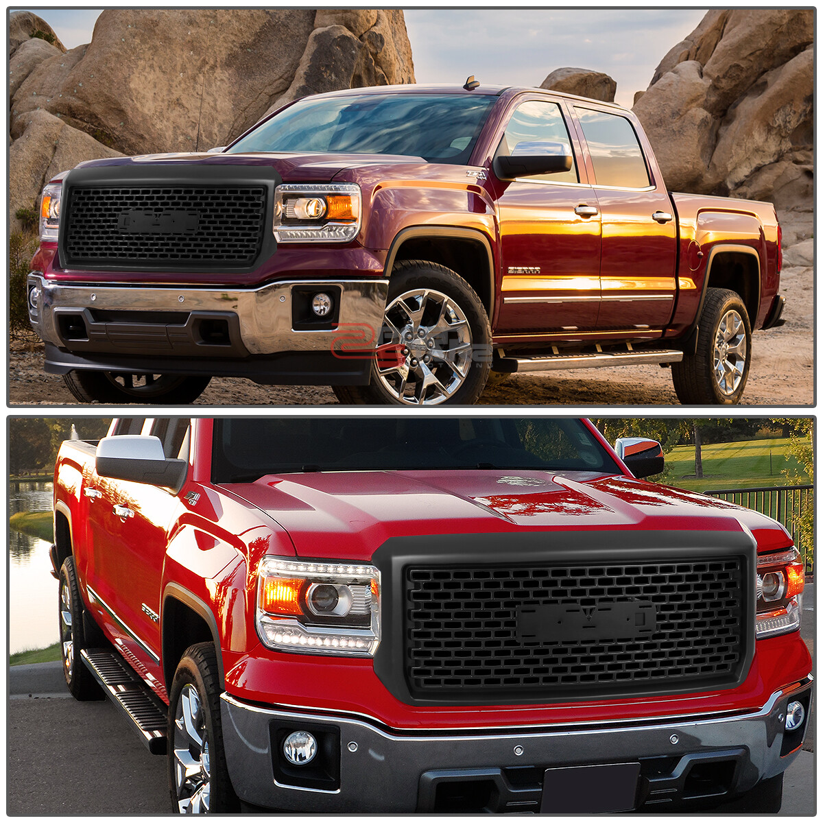 FOR 14-15 SIERRA 1500 GMT K2XX BLACK FRONT UPPER DENALI MESH STYLE ...