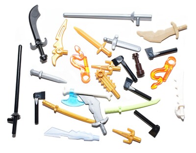 LEGO Weapons RANDOM Pack x23 for knight castle # GENUINE # NEW # axe ...