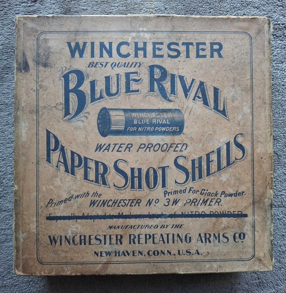 Winchester BLUE RIVAL Shot Gun Shell Cartridge Ammo Box Rifle 22 ...
