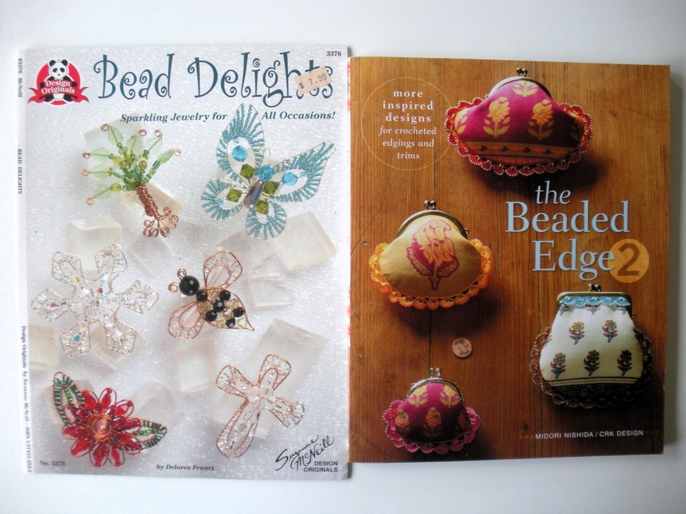 BEADING CRAFT Lot of 12 DIY Project Books Ornaments Machine Bags Seed ...