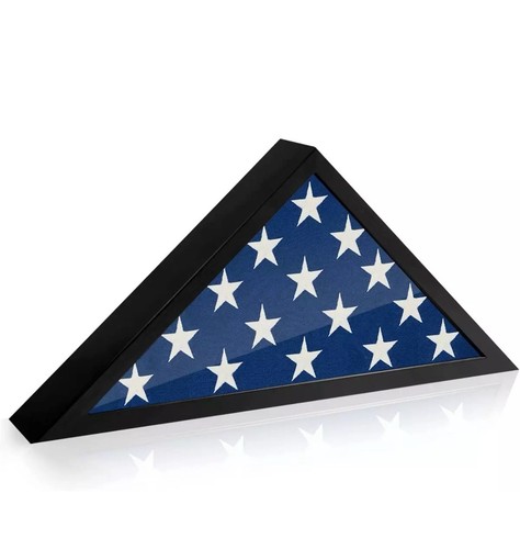 USA American Flag Triangle Display Case Box Burial 5ft x 9.5ft Brand ...