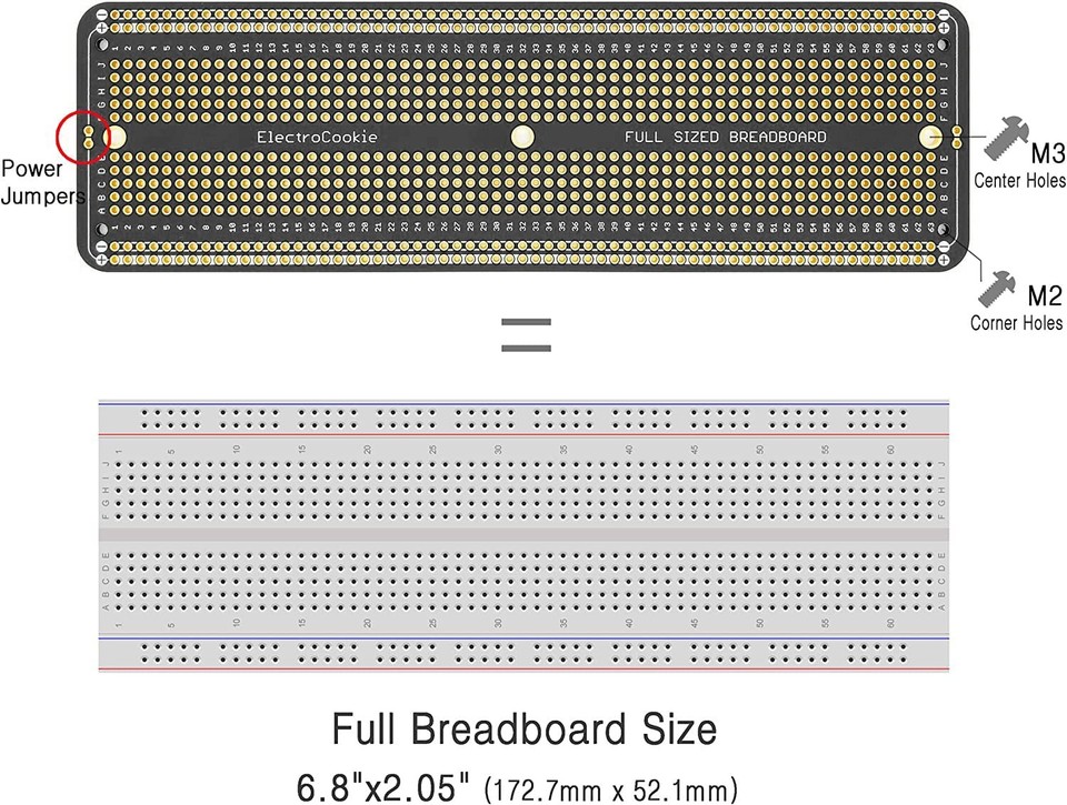 PCB Prototype Board Kit 6 PCS Solderable Breadboards Gold-Plated Black ...