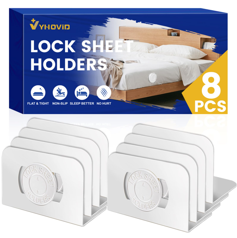 YHOVID White Bed Sheet Holders Keep Sheets Tight - Fitted Sheet Lock | eBay
