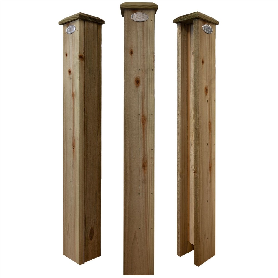 Timber/Concrete 2-way Straight Garden Fence Panel 100x100mm Post ...