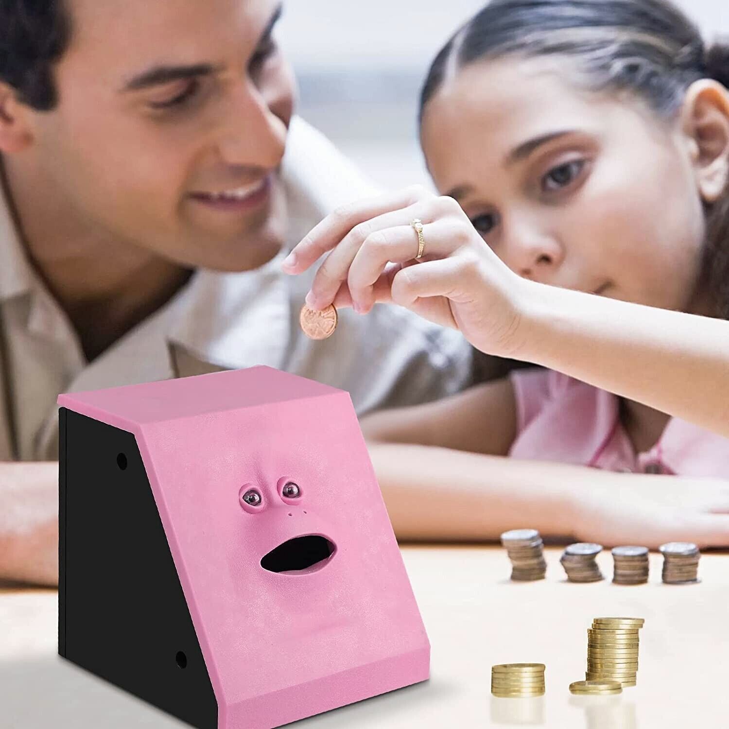 Sensor Automatic Brick Face Eating Money Box Saving Coins Piggy Bank ...