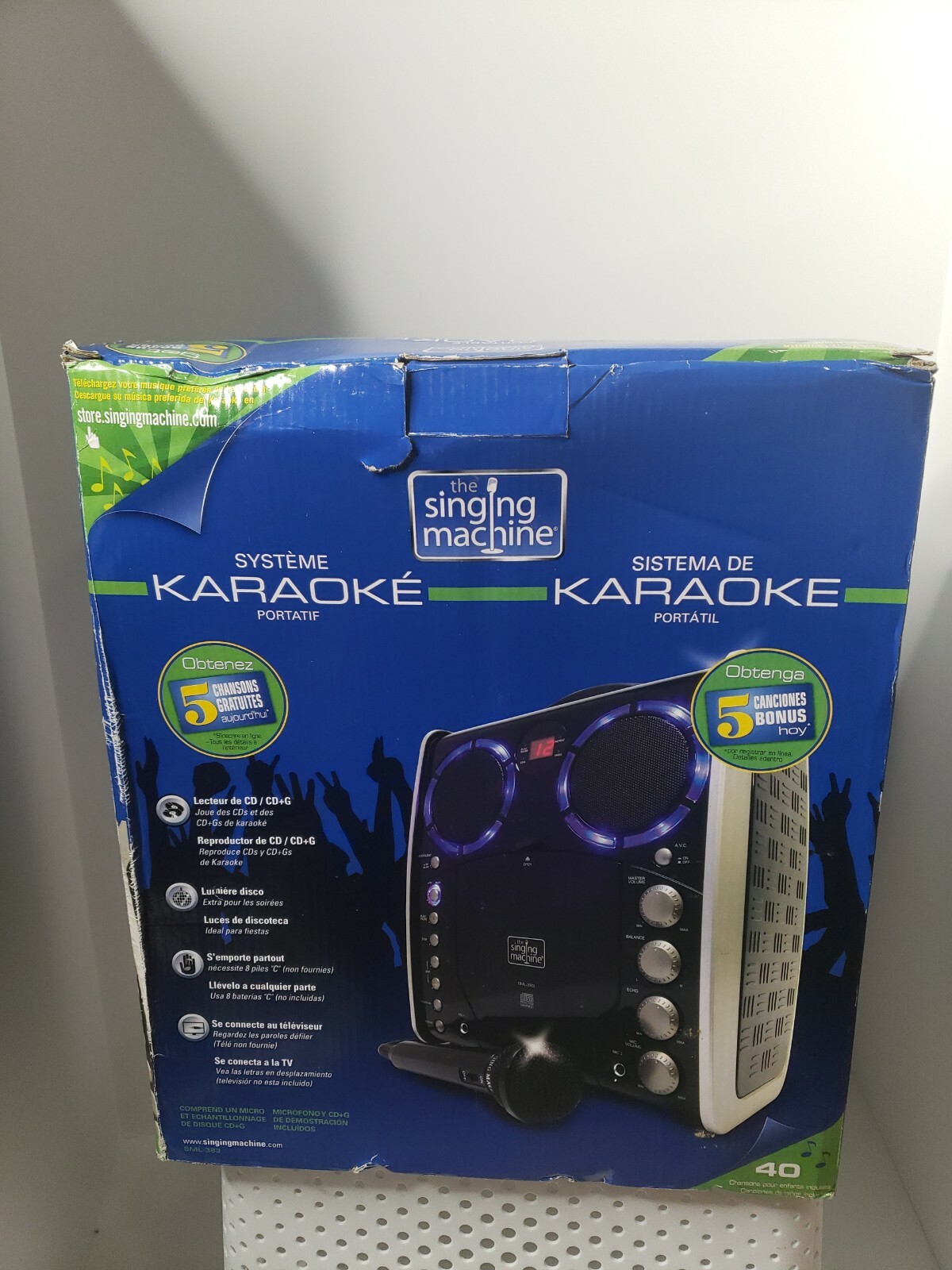 Singing Machine SML-383 Portable CDG Player Karaoke Machine, Black Rare ...