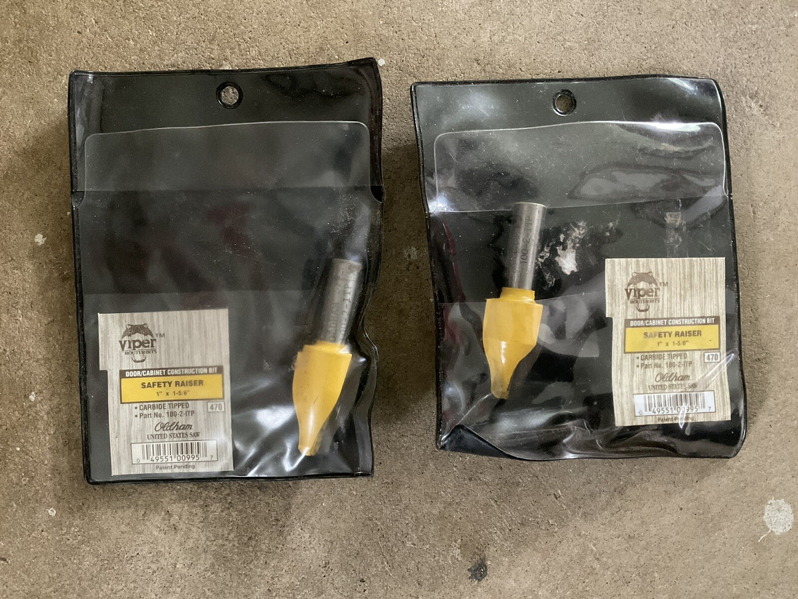 2 NEW Oldham Viper Router Bit #470 Safety Raiser 1” X 1-5/8” (PART# 100 ...