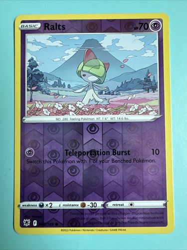 Ralts Reverse Holo 060/189 Astral Radiance Sword & Shield Pokemon TCG ...