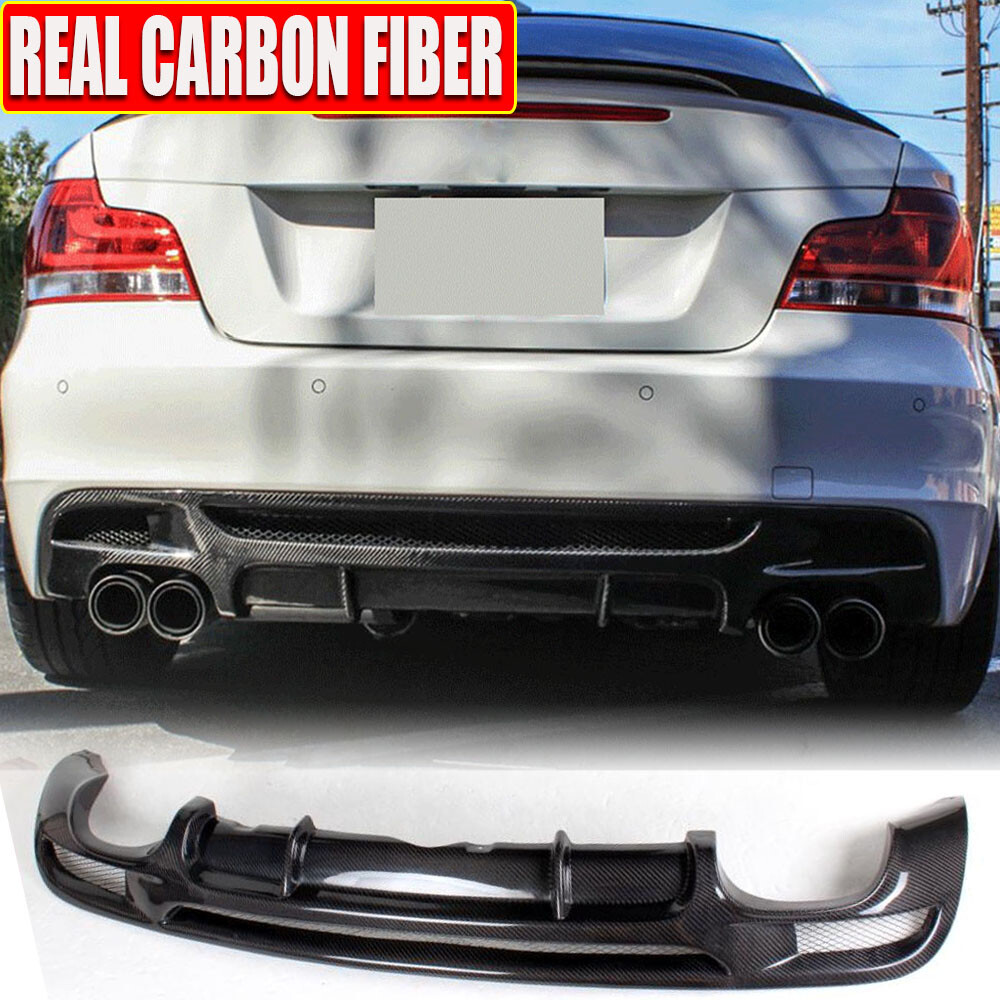 REAL CARBON Rear Bumper Diffuser Lip for BMW E82 E88 125i 135i M Sport ...