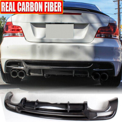 REAL CARBON Rear Bumper Diffuser Lip for BMW E82 E88 125i 135i M Sport ...