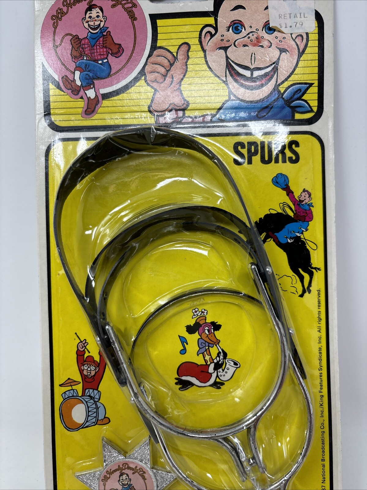 Vintage Howdy Doody 40th Anniversary Toy Spurs & Cowboy Badge New In ...