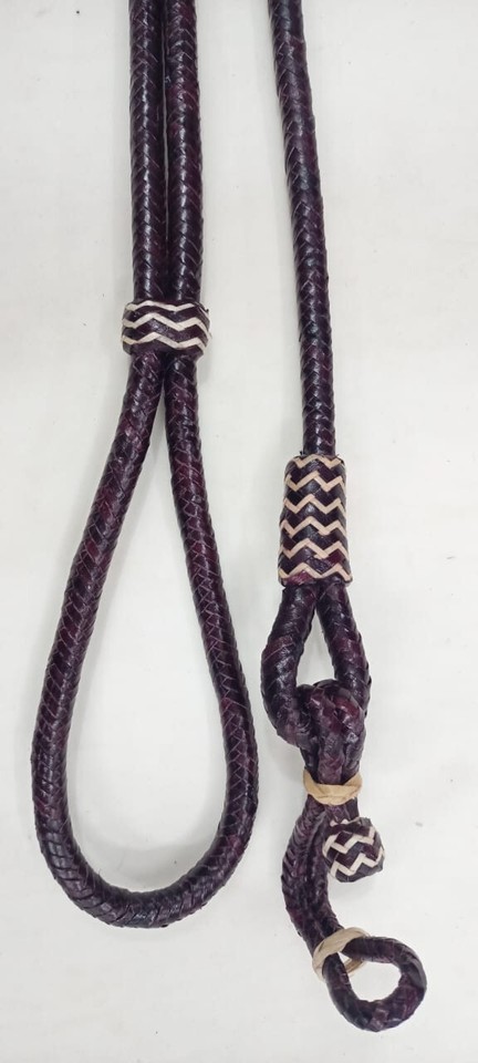 Hand Braided Brown Rawhide Show Romel Romal Reins Horse tack Natural ...