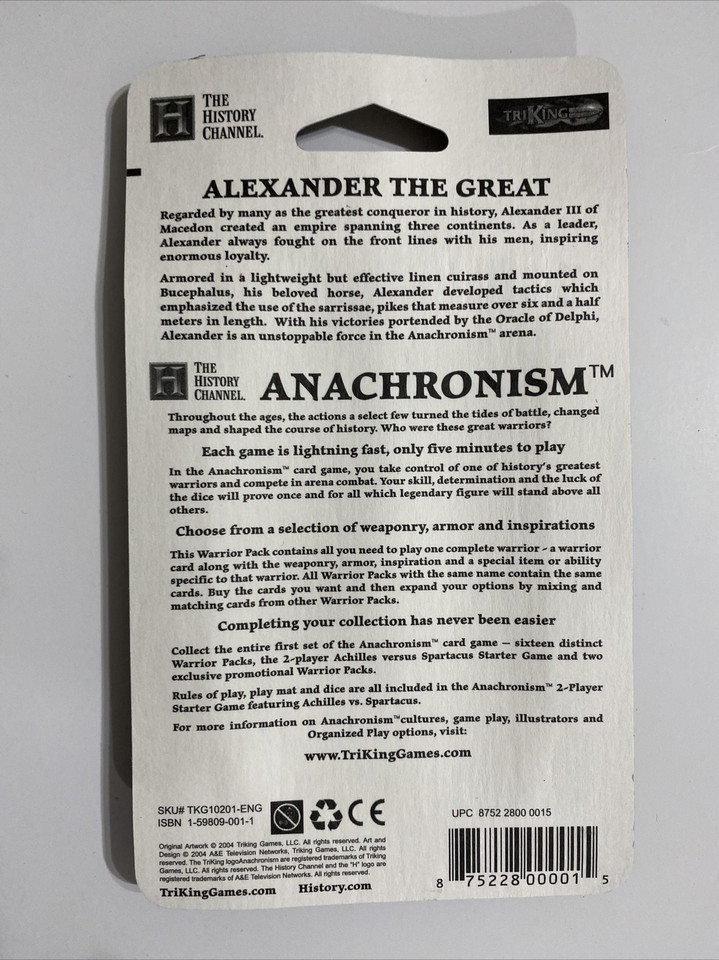 Alexander The Great History Channel Anachronism Warrior Pack TriKing ...
