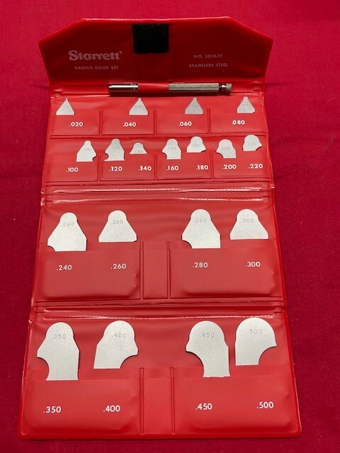 Starrett SD167FHZ Radius Gage Set, Decimal-Inch .350-.500", 19 Gages IN ...