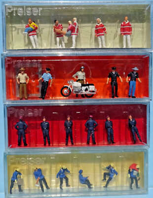 Preiser models Germany HO scale 1/87 Rescue crews police/firemen 24 ...