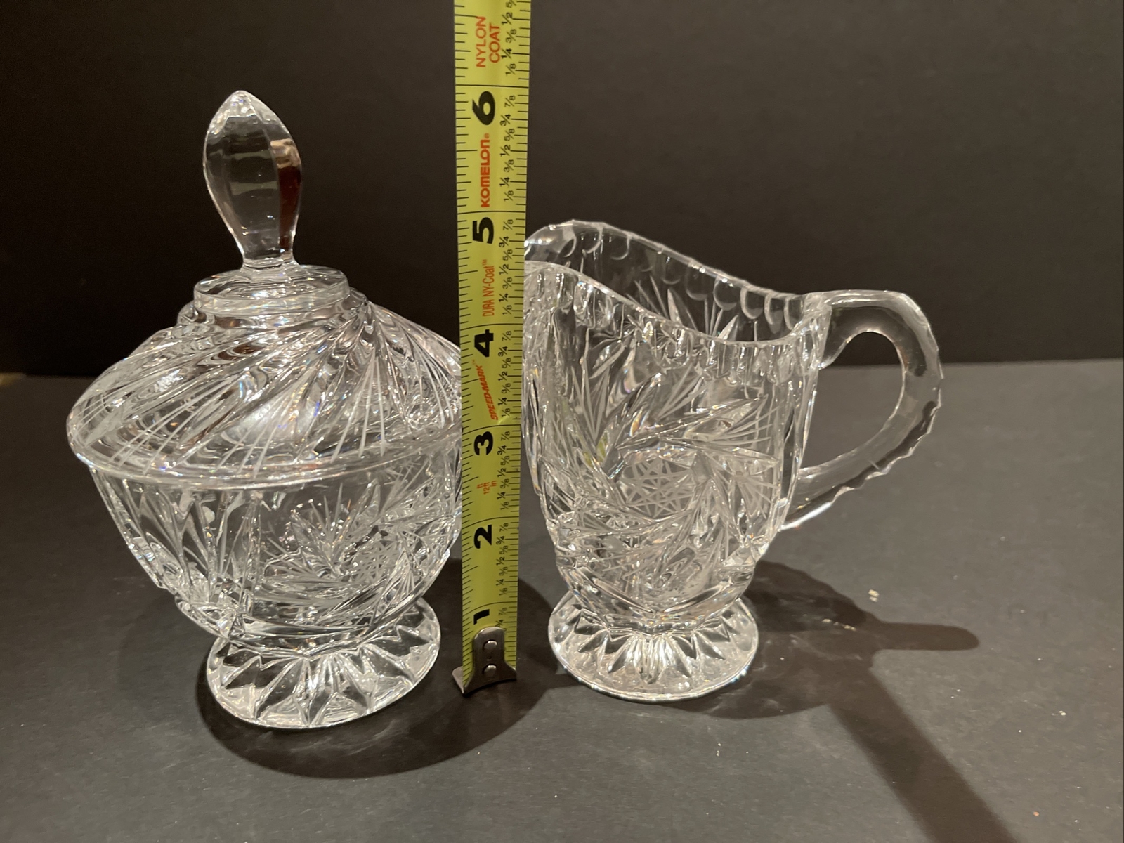 Vintage American Brilliant Eleanor Cut Crystal Creamer and Sugar Set | eBay