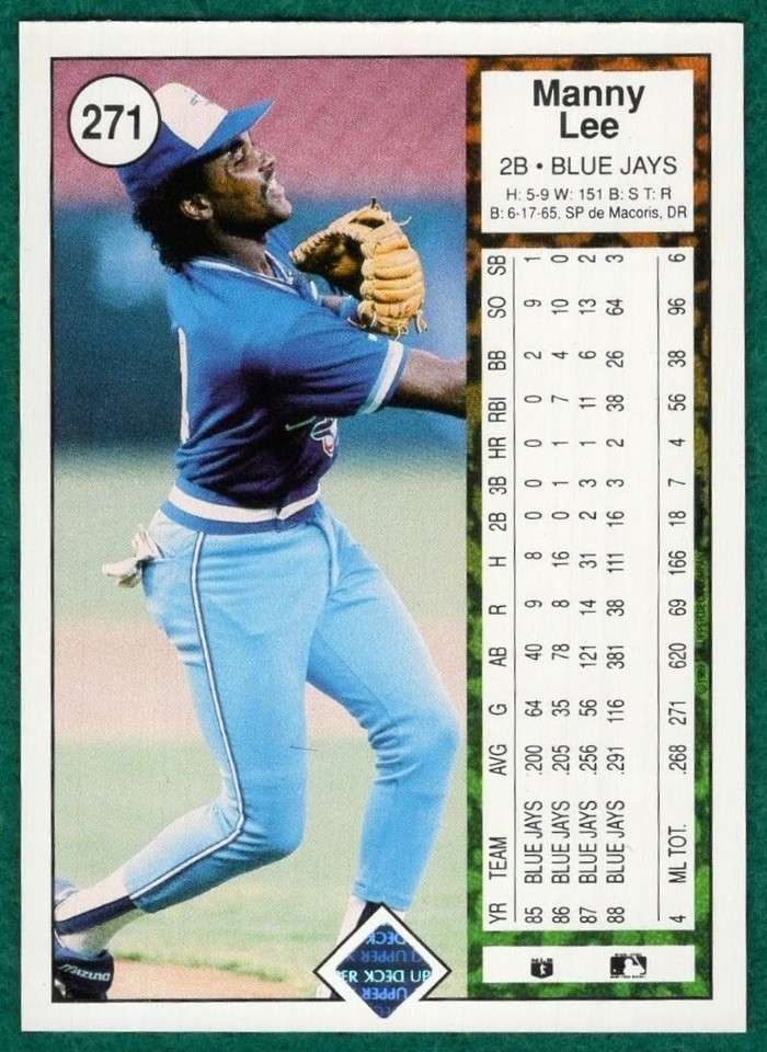 Manny Lee - 1989 Upper Deck #271 - Toronto Blue Jays Baseball Card | eBay