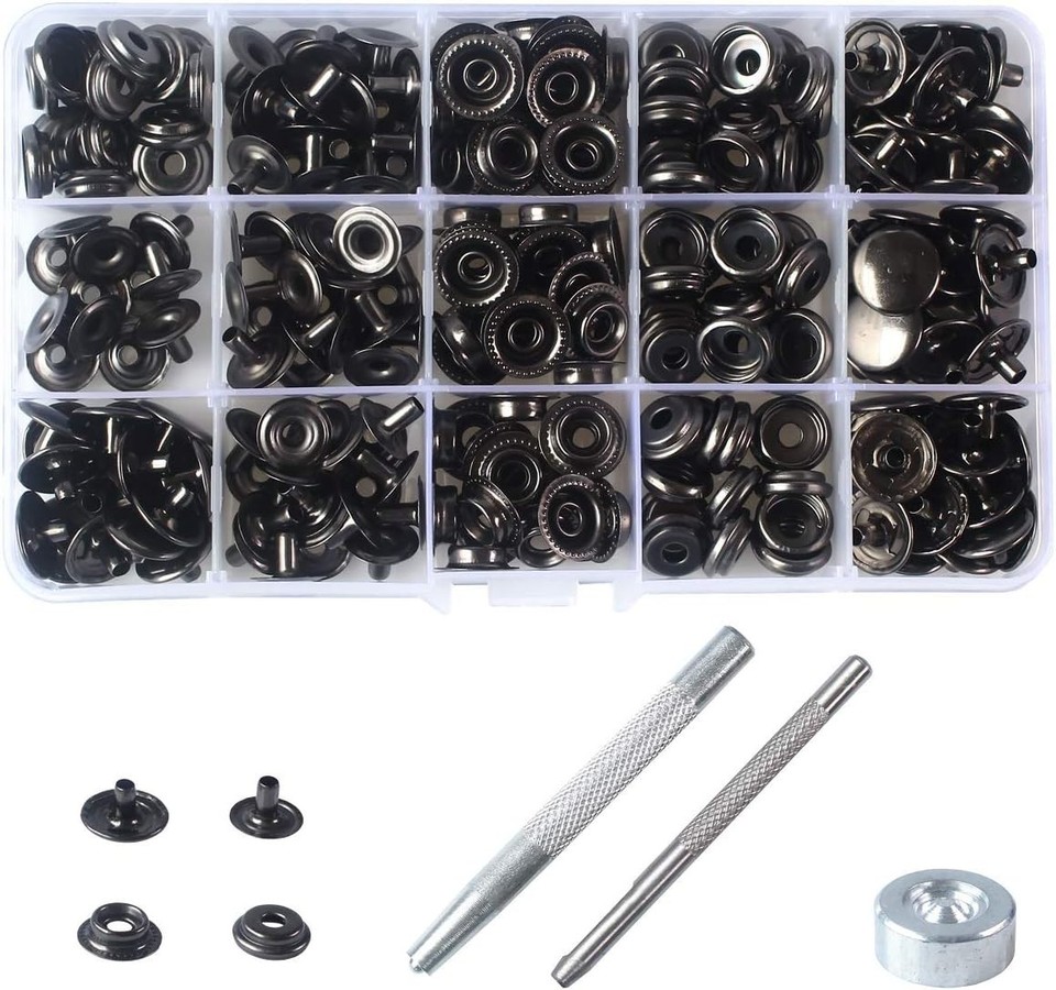 Versatile 70-Piece Heavy Duty Snap Fasteners Kit - Perfect for Sewing ...