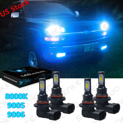 For Chevrolet S10 1998-2003 - 4PC 8000K LED Headlight High & Low Beam ...