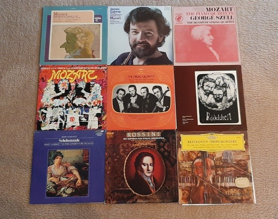 Lot of 9 *CLASSICAL *Vinyl LP Records NEAR MINT to MINT; Mozart ...
