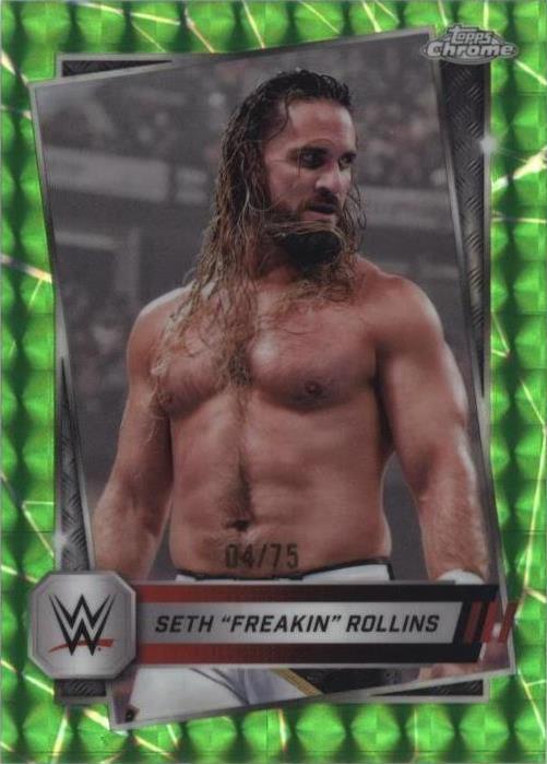 2025 Topps Chrome WWE - Seth Rollins #5 Neon Green Geometric Refractor ...