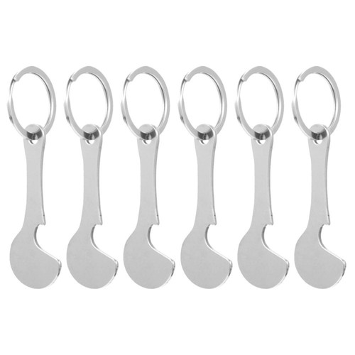 6 Pcs Shopping Cart Supplies Key Ring Keychain Trolley Token Removable ...