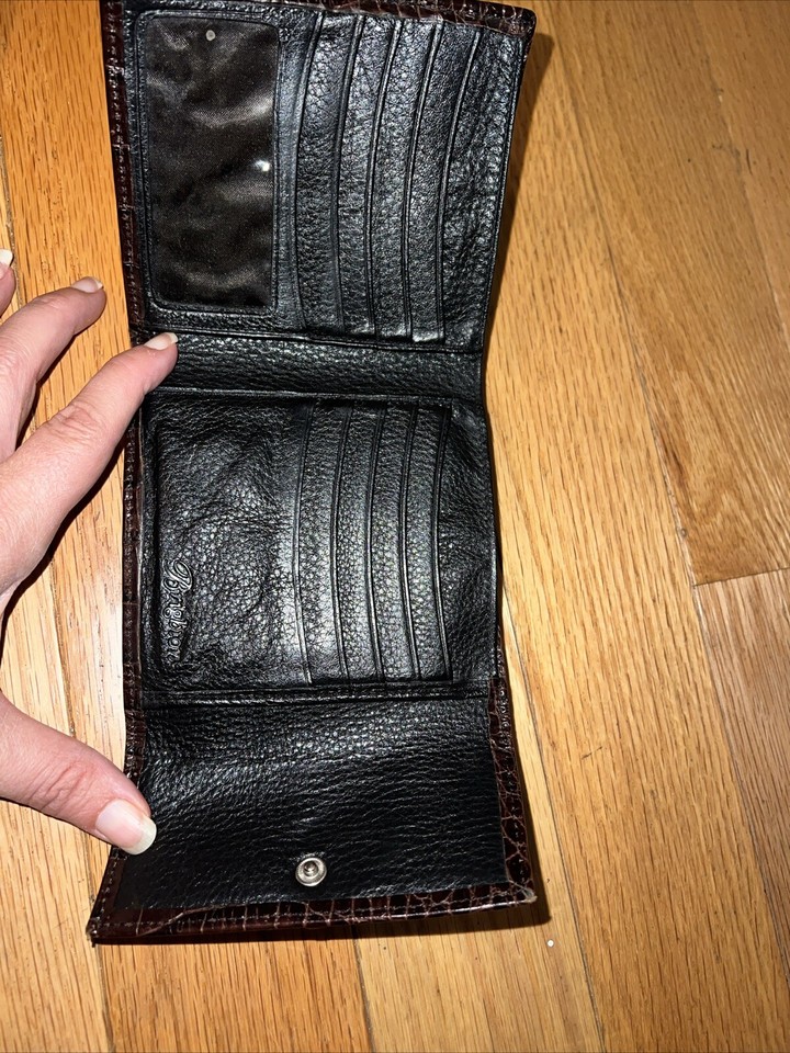 BRIGHTON ONE WORLD Brown LEATHER CROSSBODY/SHOULDER BUCKET BAG With ...