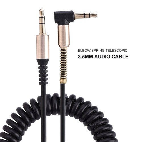 3.5mm Male to Male Spring Aux L-Shaped & I-shaped Cable for Car Audio ...