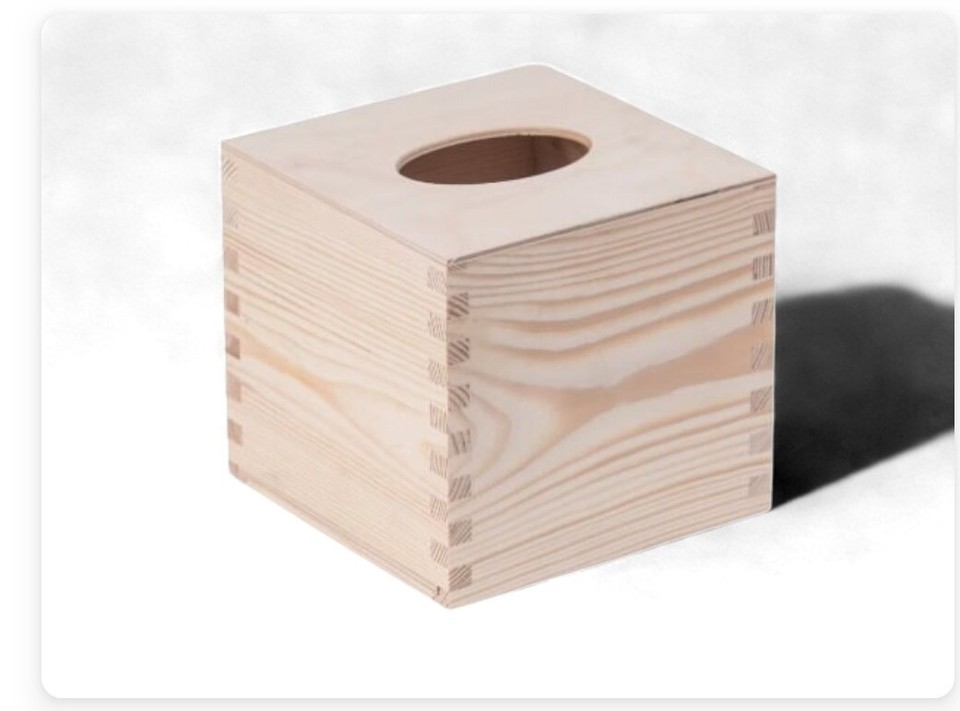 Unfinished Square Tissue Box wooden tissue box Wooden Crafts Box Diy ...