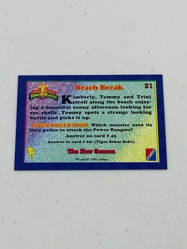 POWER RANGERS | BEACH BREAK | TRADING CARD #21 [TRINI, TOMMY & KIMBERLY ...