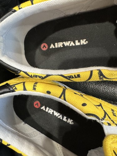 AIRWALK Size 9 Yellow Smiley Face 628 Cushioned Canvas Women’s Sneakers ...