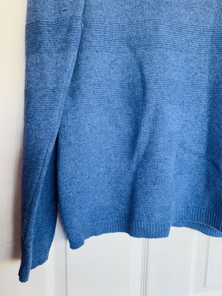 Bianco & Blu Italy Wool Cashmere Blend Blue Sweater Size 1X Long Sleeve ...