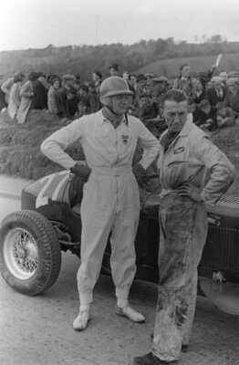 Norman Wilson stands beside his ERA A on the grid 1938 Motor Racing Old ...