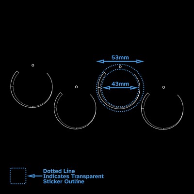 White Text 4pc 43mm Clockwise Temperature Indicator High Low Dial Knob ...