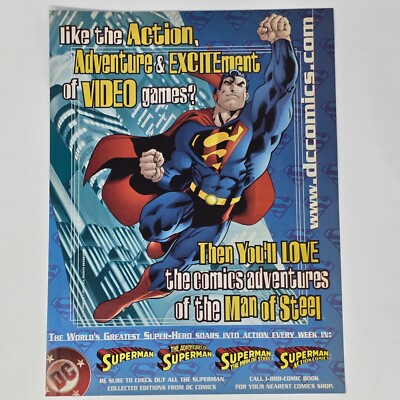 Superman DC Comics Comic Book Action Print Ad/Poster Promo Art | eBay