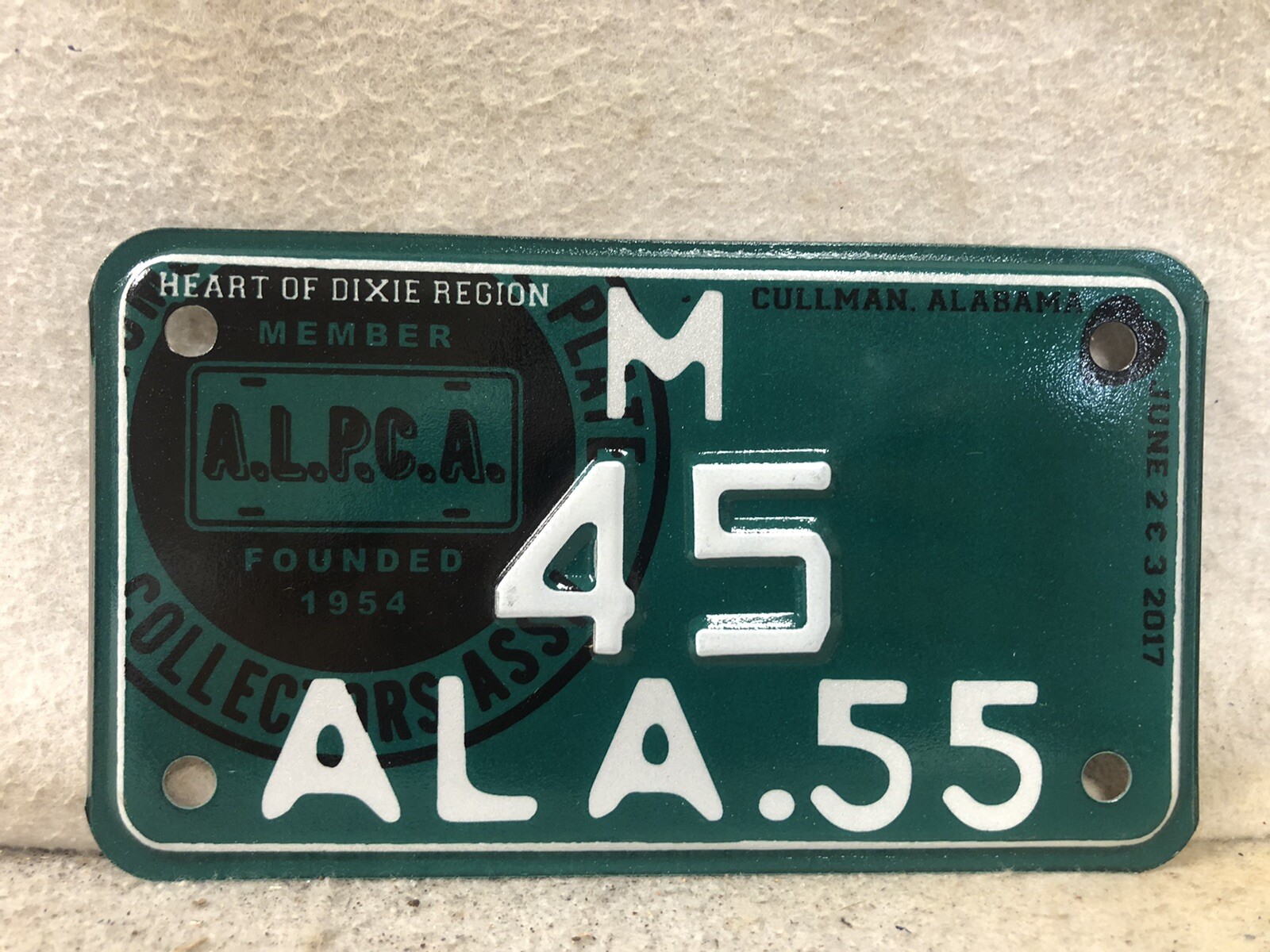 ALPCA Alabama Motorcycle Souvenir License Plate #45 | eBay